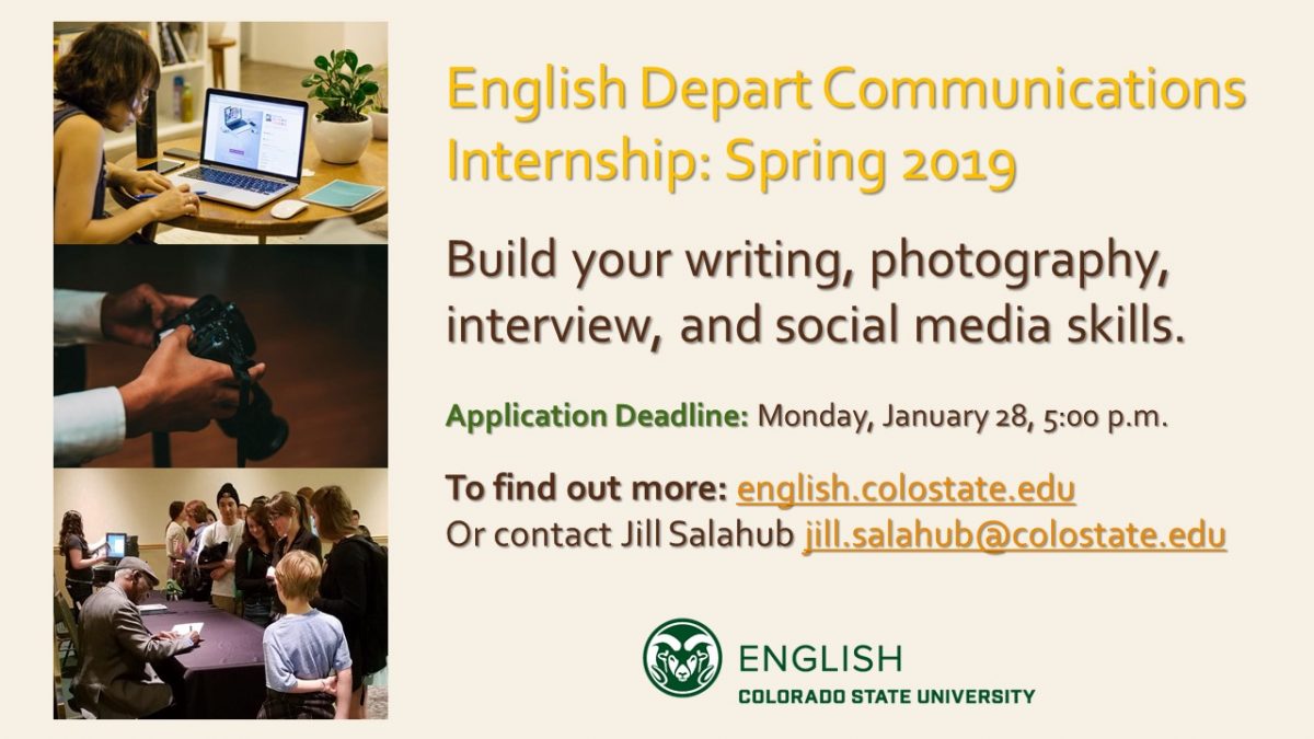 We’re Hiring! English Department Communications Internship Spring 2019 ...