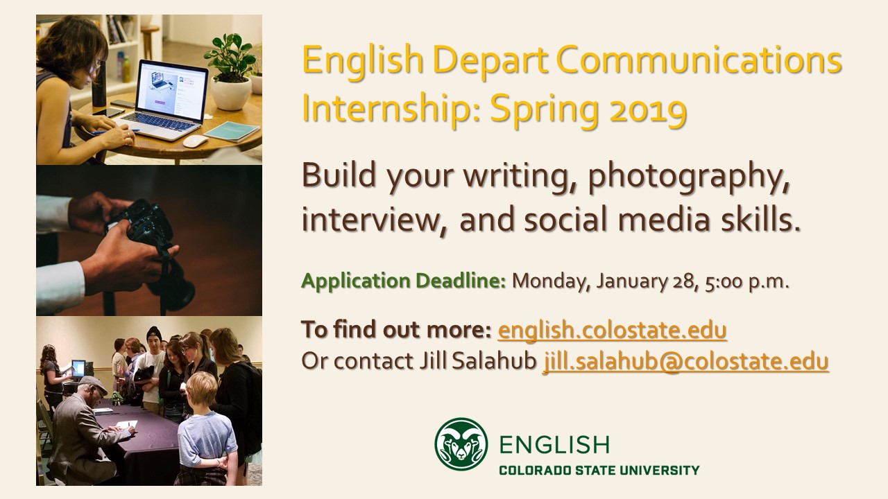 We’re Hiring! English Department Communications Internship Spring 2019 ...