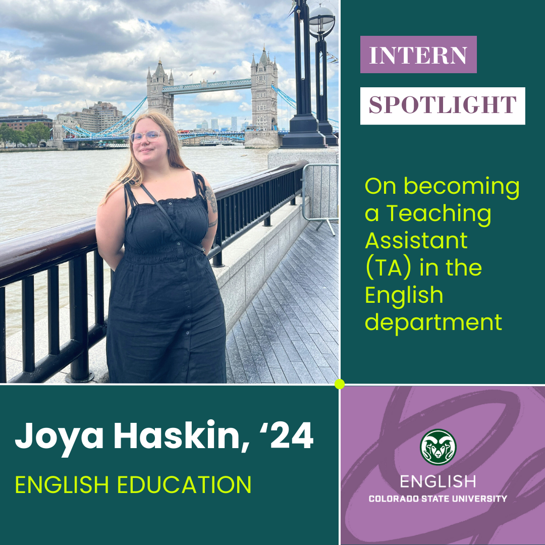 Joya Haskin ('24) shares her experience as a TA in the English ...